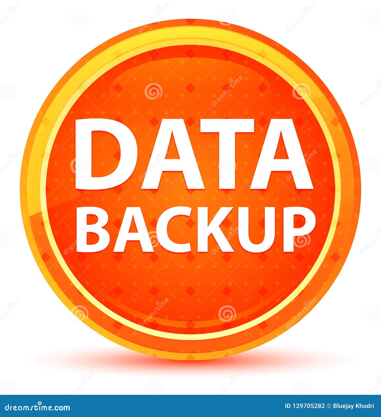 Data Backup Natural Orange Round Button Stock Illustration ...