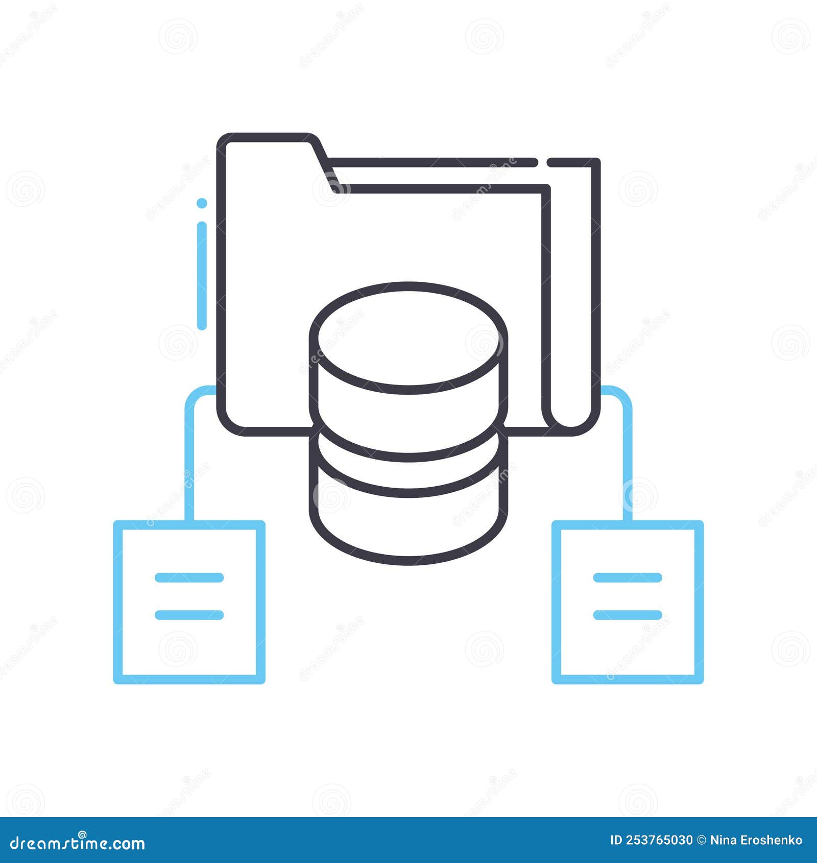 Data Backup Line Icon Outline Symbol Vector Illustration Concept