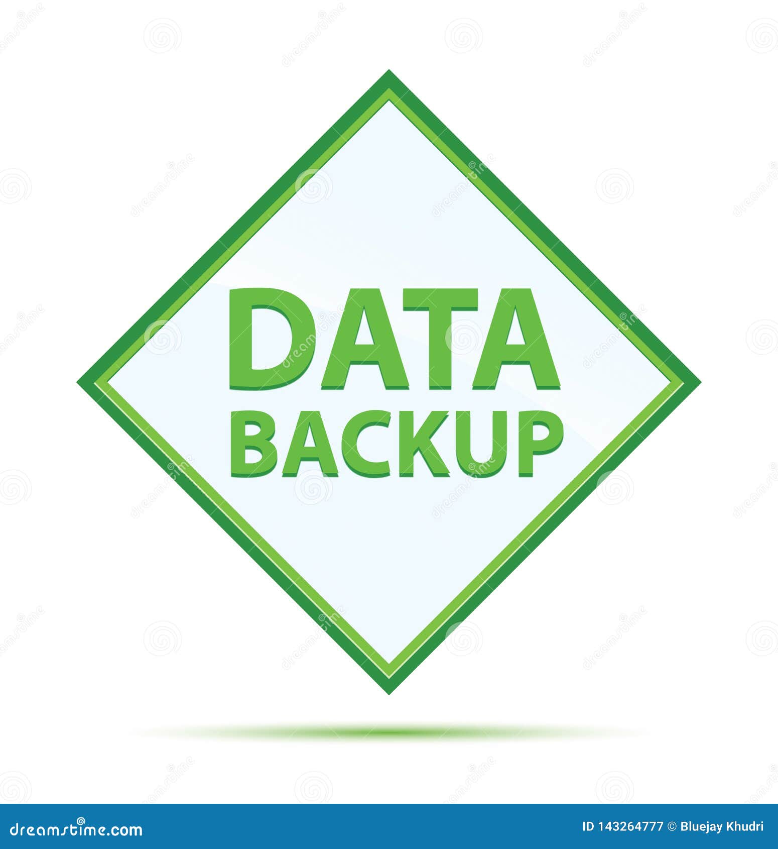 Data Backup Modern Abstract Green Diamond Button Stock Illustration ...