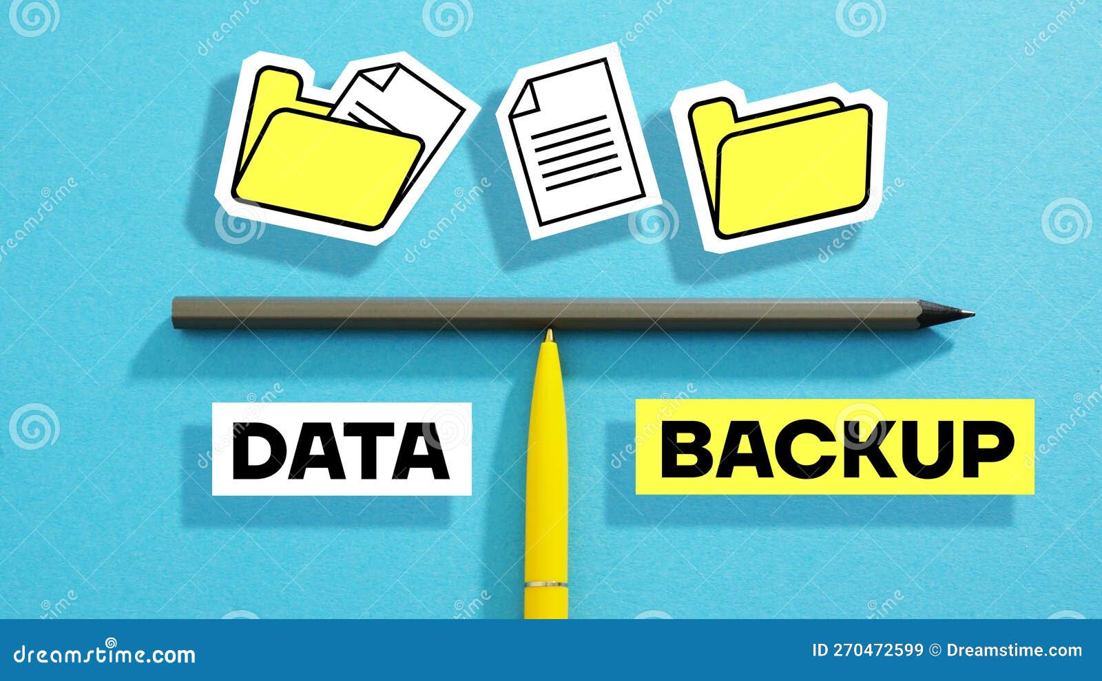 Data Backup is Shown Using the Text Stock Image - Image of storage ...