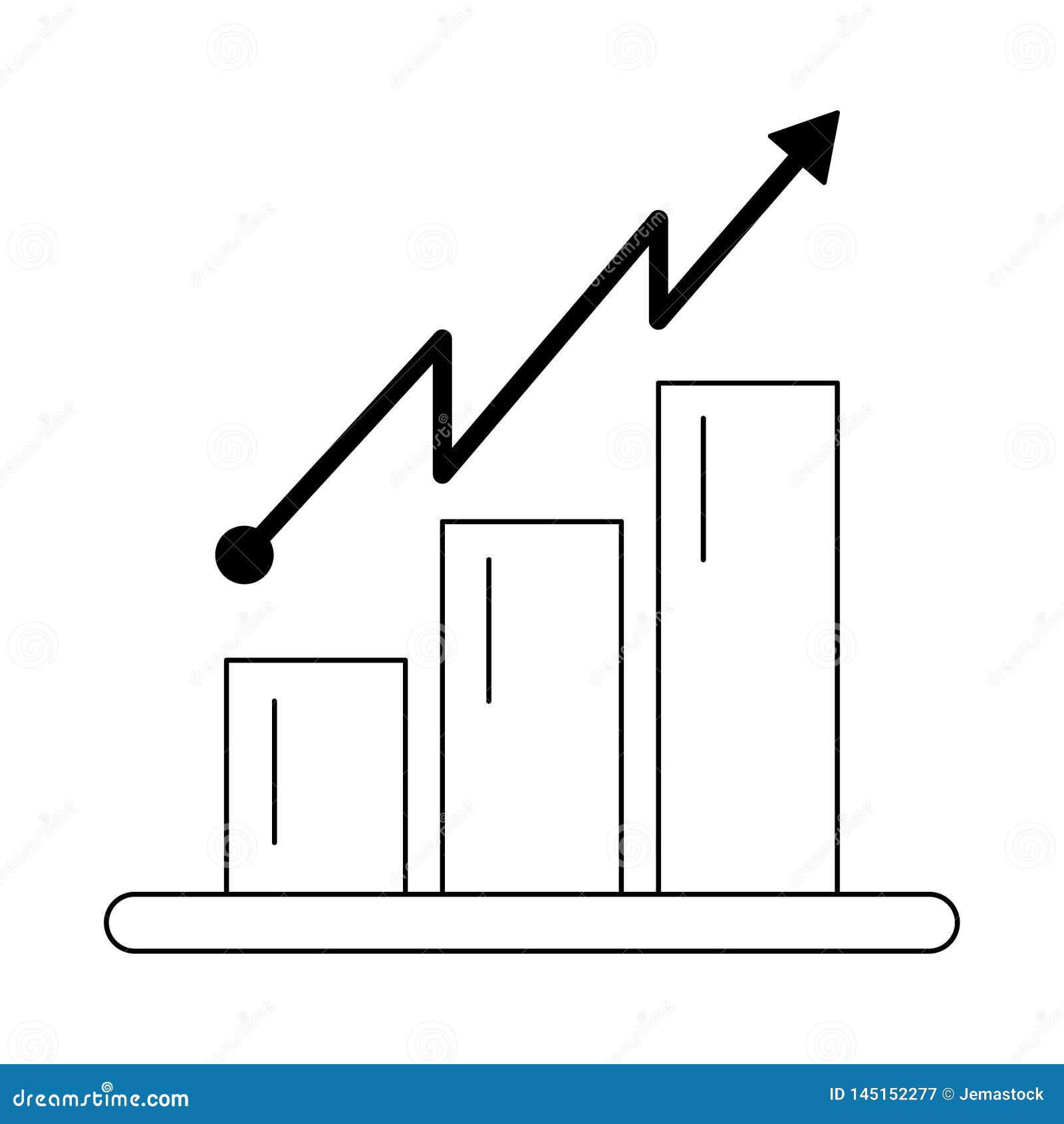 Data Bars Graph Isolated in Black and White Stock Vector - Illustration ...