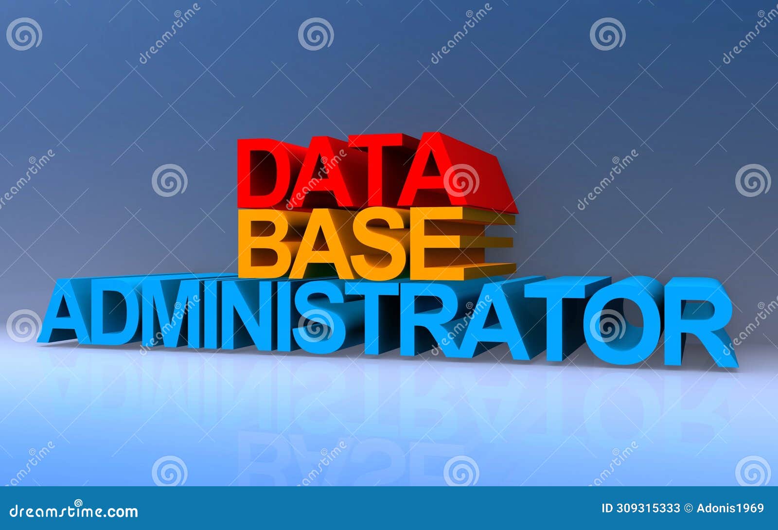 Data Base Administrator on Blue Stock Illustration - Illustration of ...