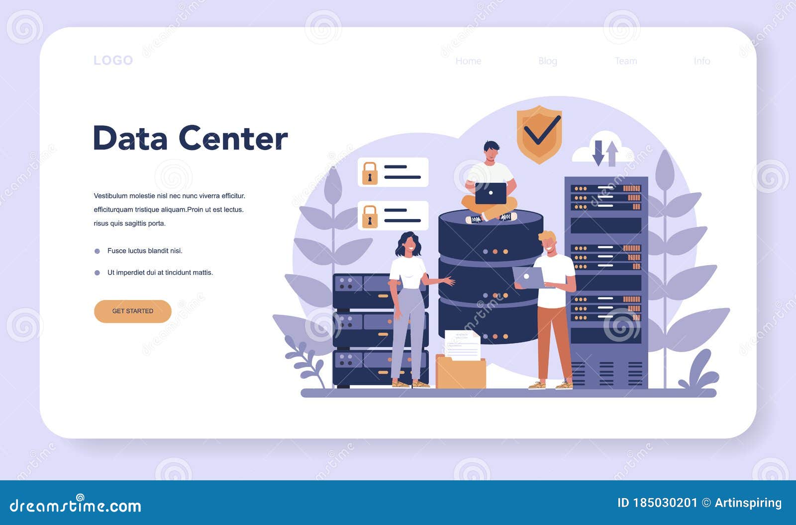 Data Base Administrator Web Banner or Landing Page. Female Stock Vector ...