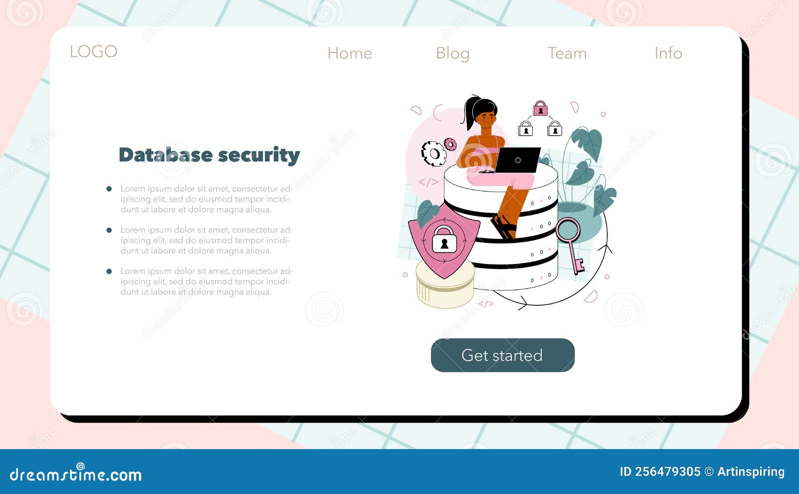 Data Base Administrator Web Banner or Landing Page. Manager Working ...