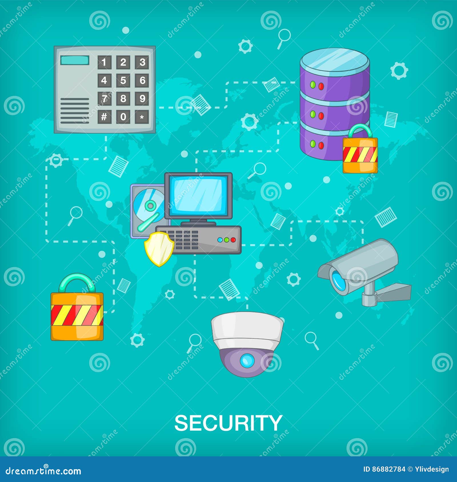 Data Base Concept Structure, Cartoon Style Stock Vector - Illustration ...