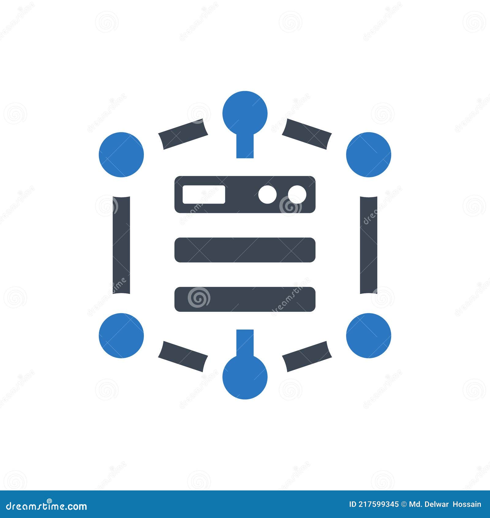 Data base icon stock vector. Illustration of server - 217599345