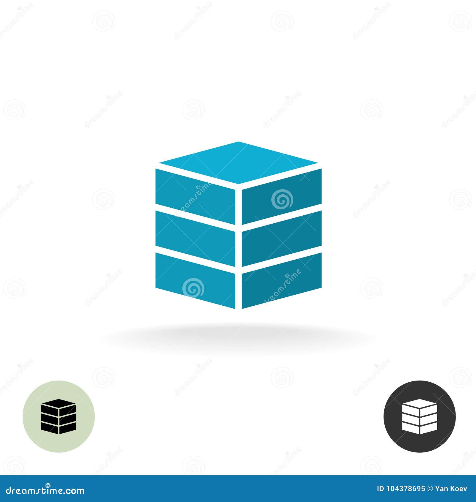 Data Base Logo. Simple Geometric 3d Box Symbol Stock Vector ...