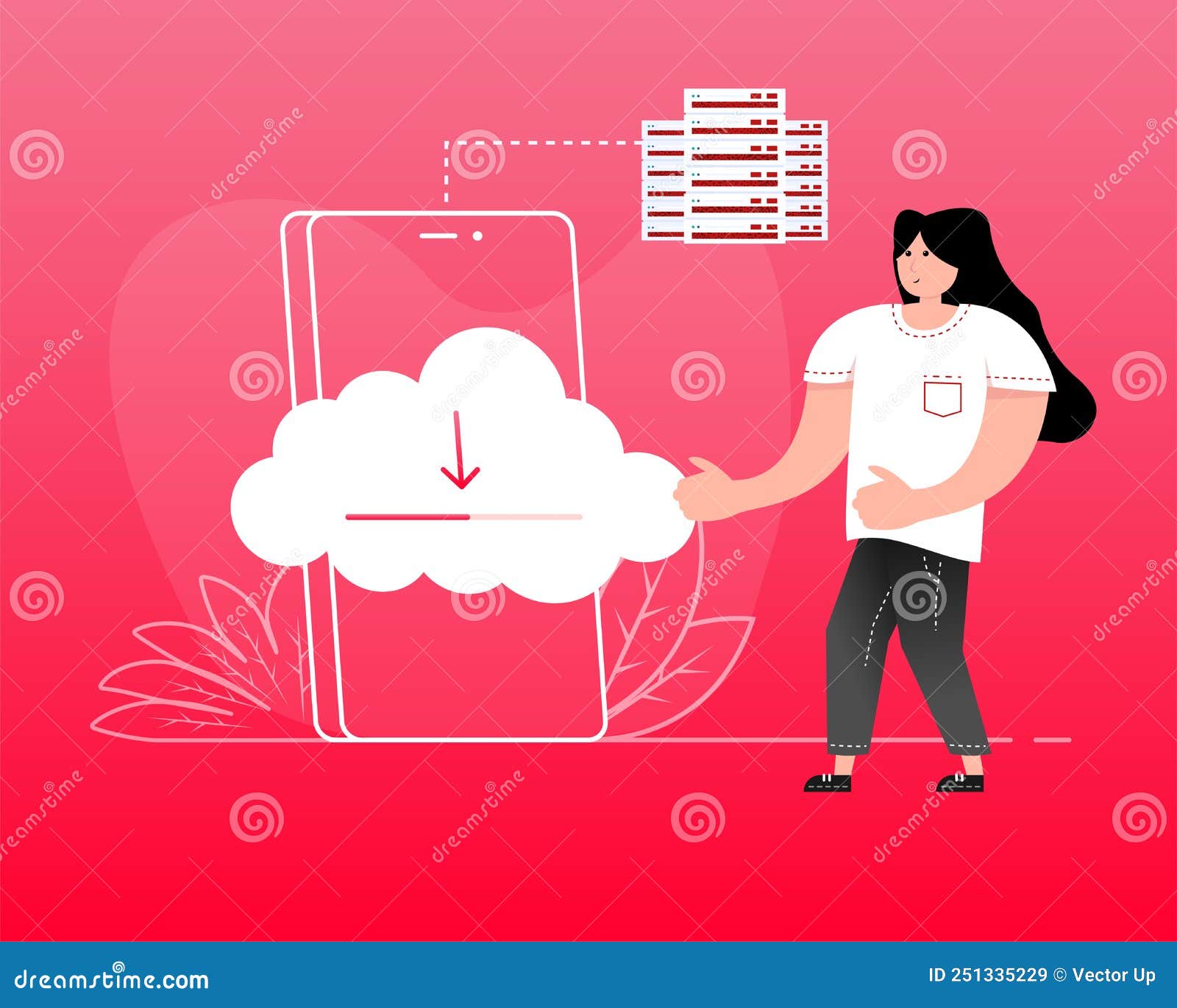 Data Base People in Cartoon Style. Infographic for Mobile Device Design ...