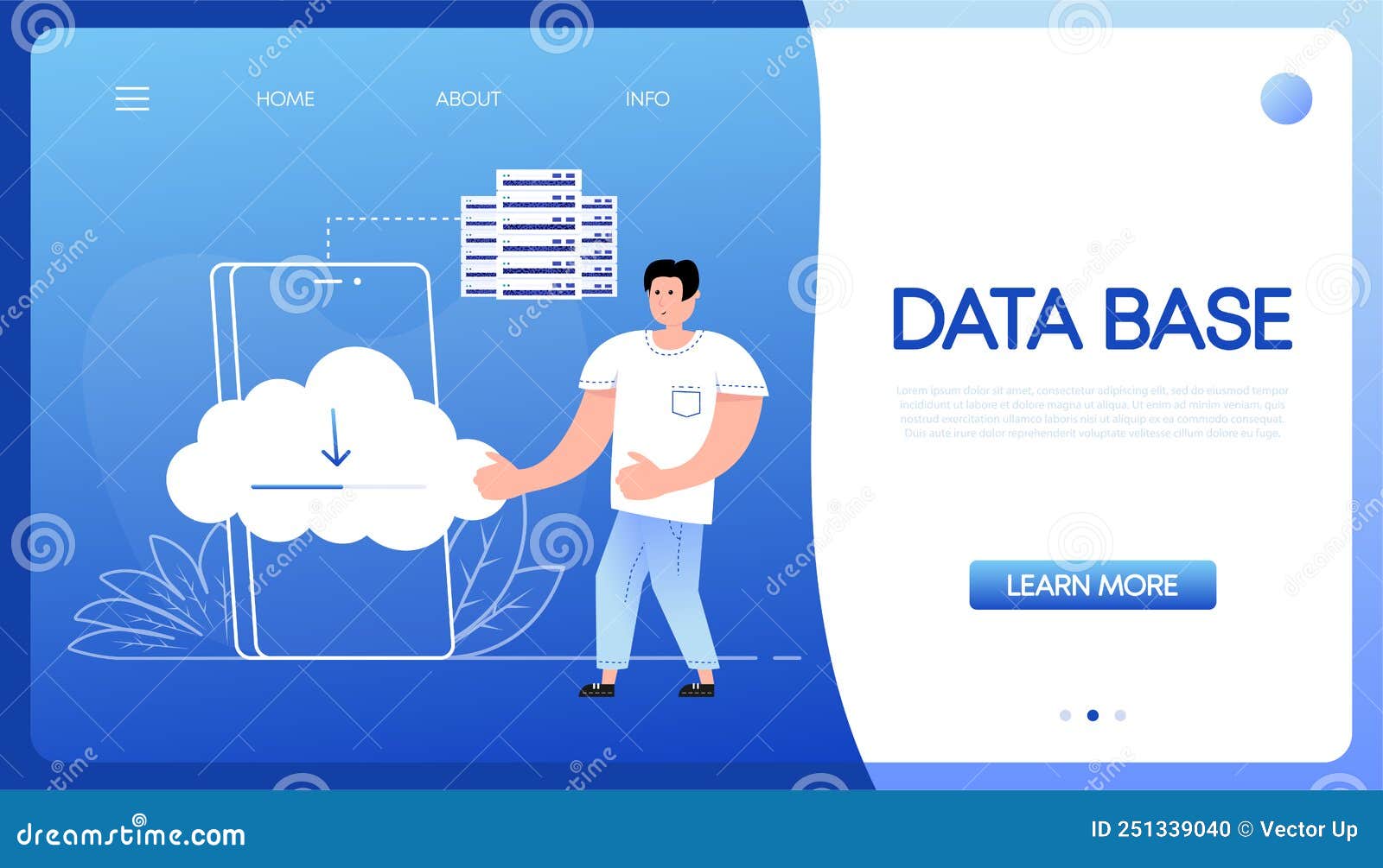 Data Base People in Cartoon Style. Infographic for Mobile Device Design ...