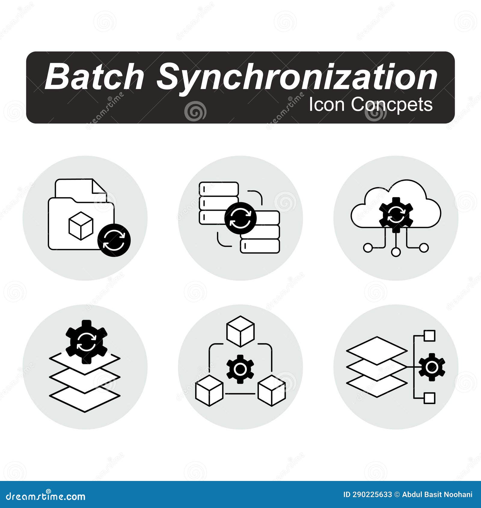 Data Batch Synchronization Icon, Batch Data Transfer Icon, Synchronize Multiple Files Icon, Bulk ...