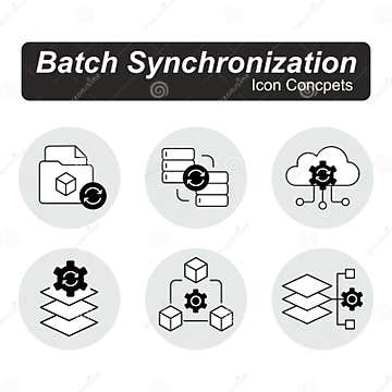 Data Batch Synchronization Icon, Batch Data Transfer Icon, Synchronize Multiple Files Icon, Bulk ...