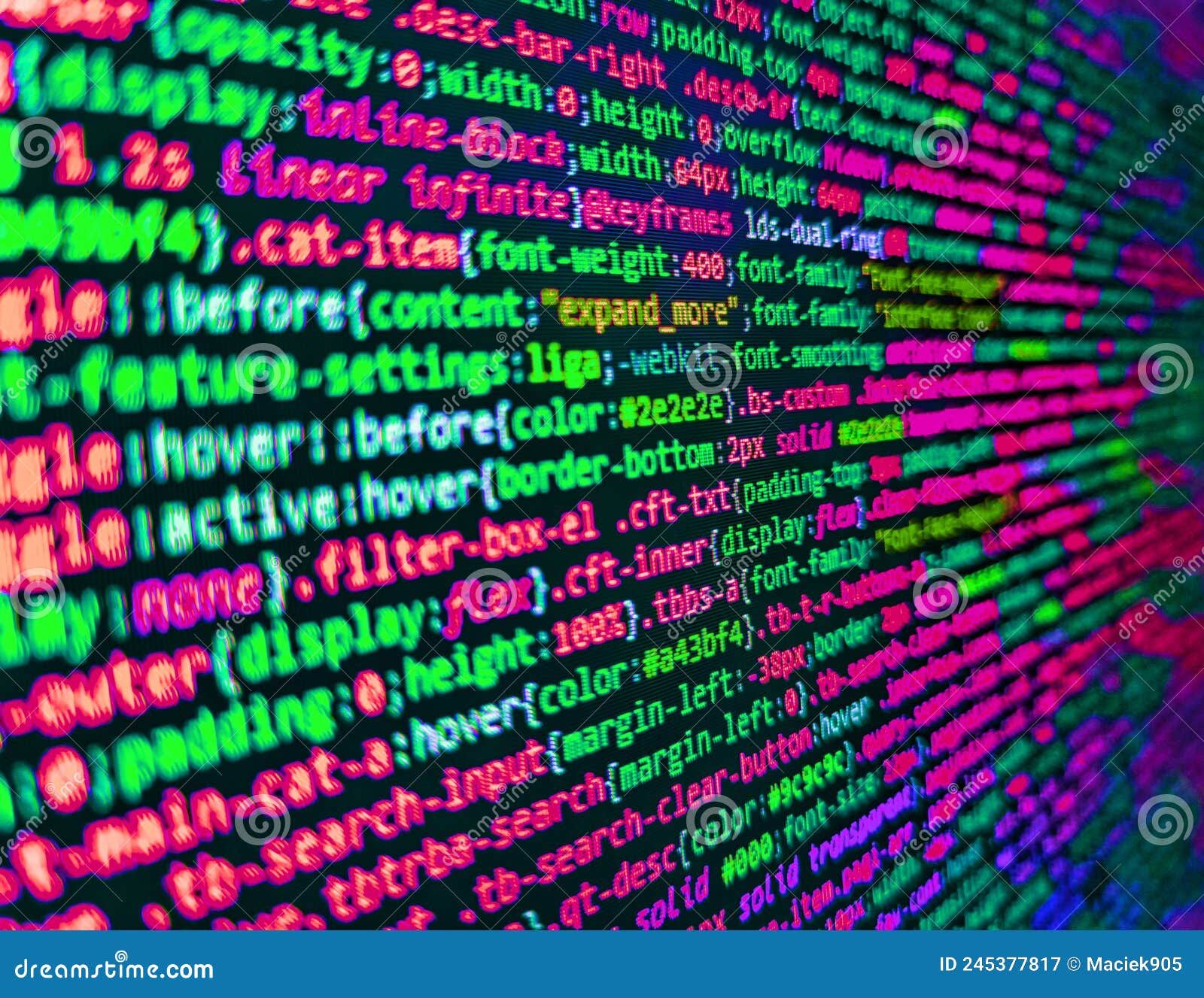 Data Bits Computer Bits, Shadow and Dark Vignette Effect. Internet Connection Stream Flow ...