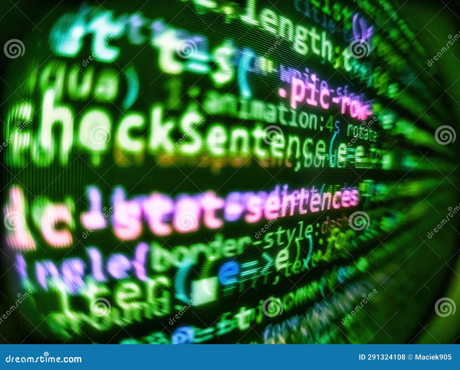 Data Bits Computer Bits Shadow And Dark Vignette Effect Programming Code Abstract Screen Of