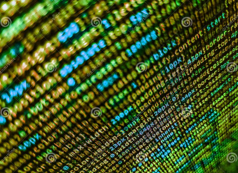 Data Bits Computer Bits Shadow And Dark Vignette Effect Template Of Website Selective Focus