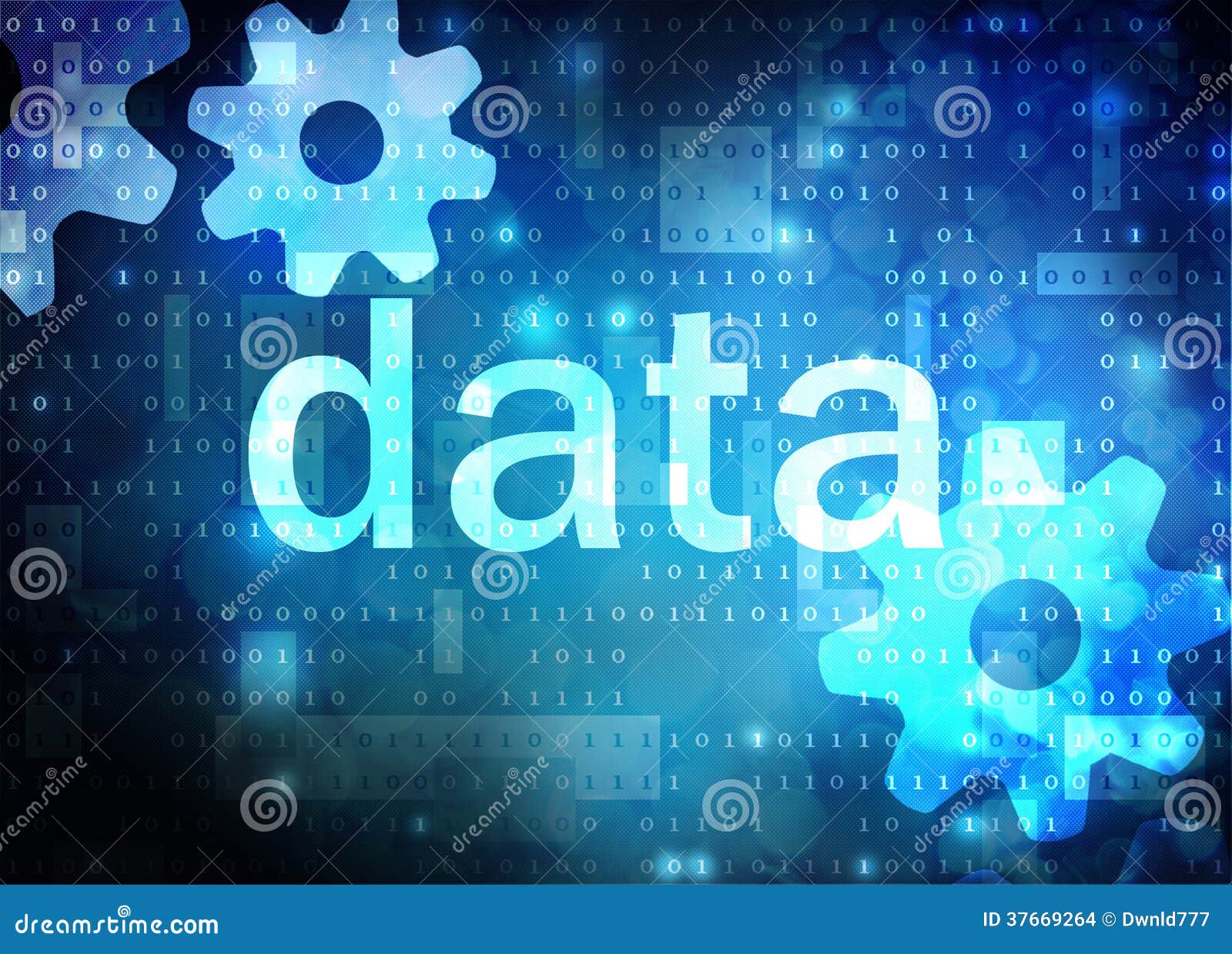 Big Data Blue Background Vector Illustration. Information Streams ...