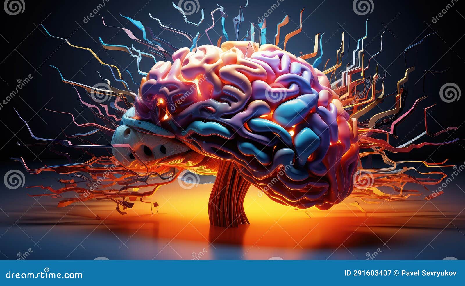 Data brain digital mind stock illustration. Illustration of internet ...