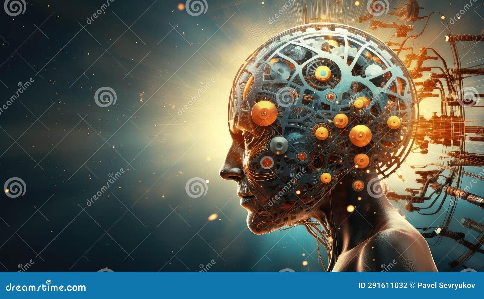 Data brain digital mind stock illustration. Illustration of data ...