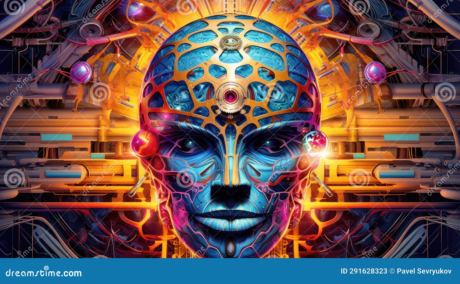 Data brain digital mind stock illustration. Illustration of background ...