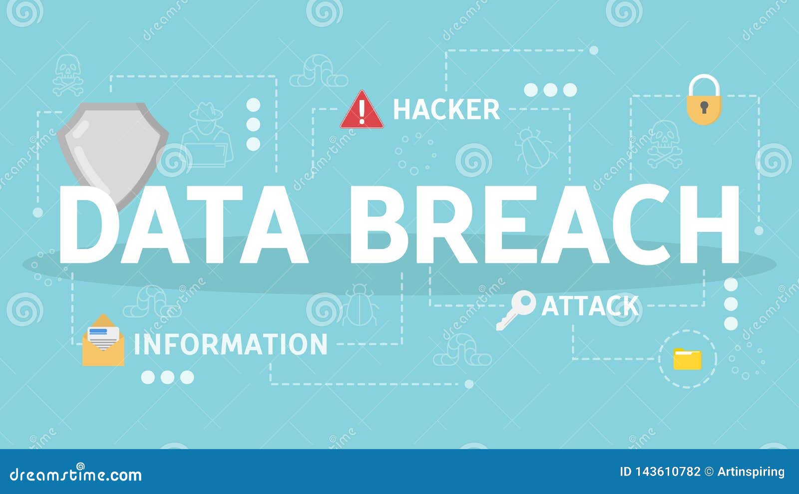 Data Breach Concept. Idea of Cyber Attack Stock Vector - Illustration ...