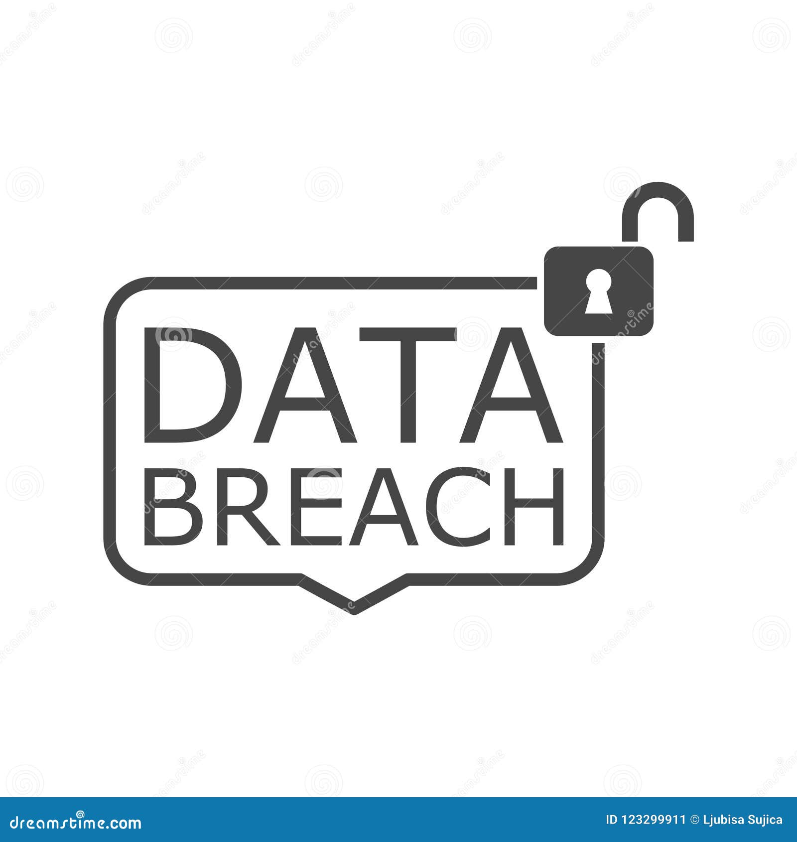 Data Breach Concept, Simple Vector Icon Stock Vector - Illustration of ...