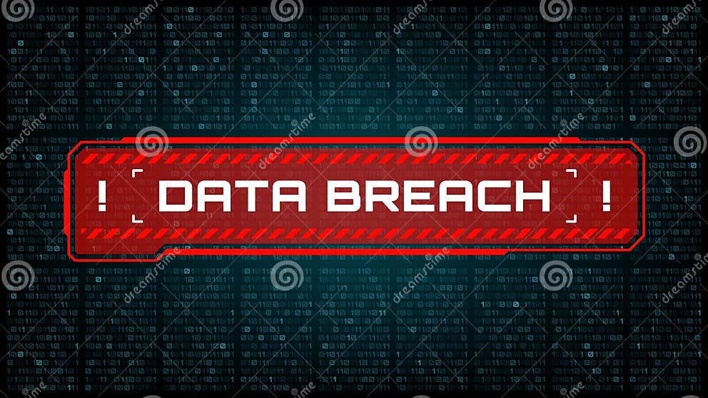 Data Breach, Cyber Attack Threat Warning Banner Stock Illustration ...