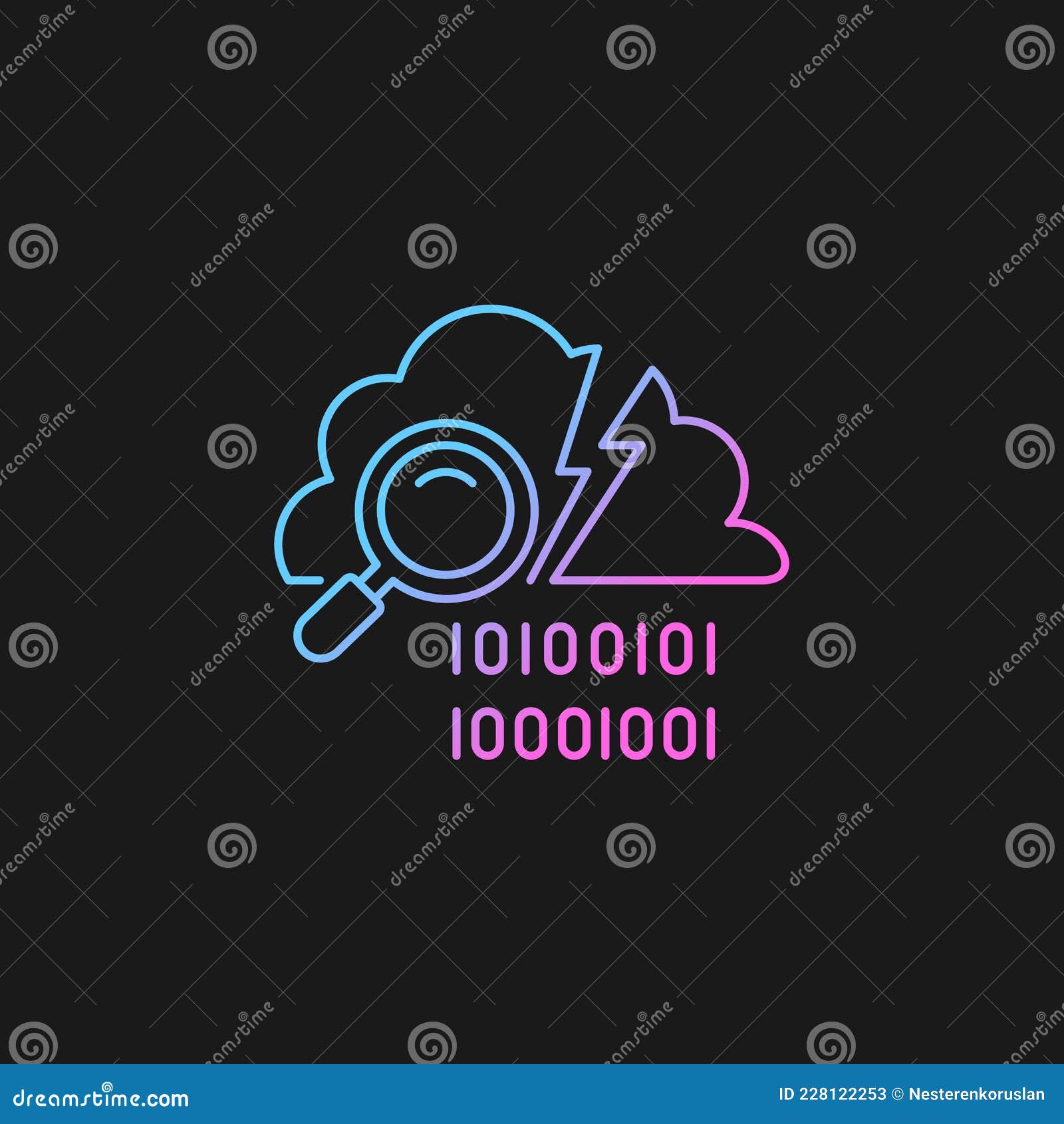 Data Breach Detection Gradient Vector Icon for Dark Theme Stock Vector ...