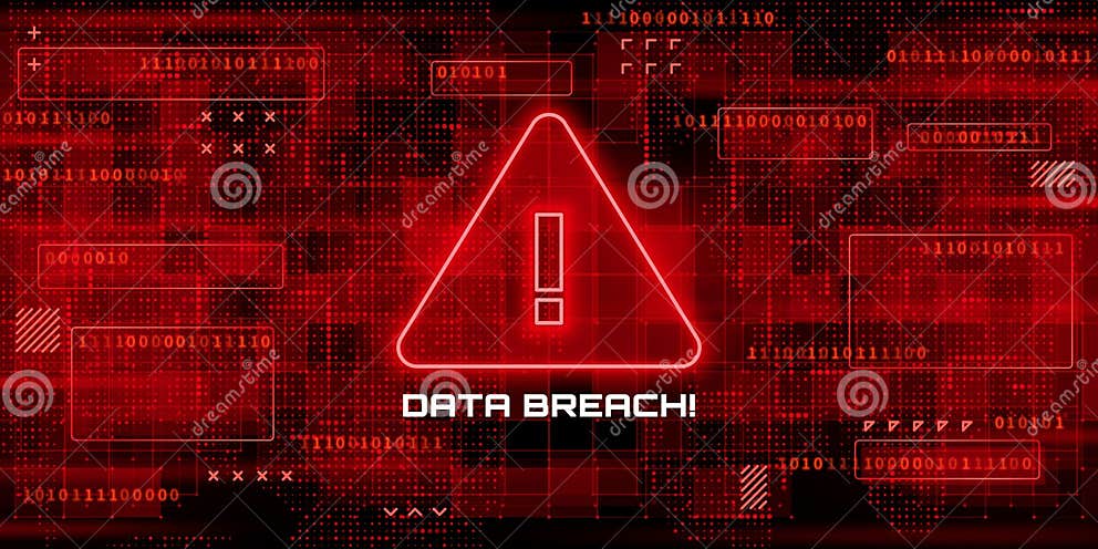 Data Breach Screen, Malware Cyber Attack Alert Stock Illustration ...