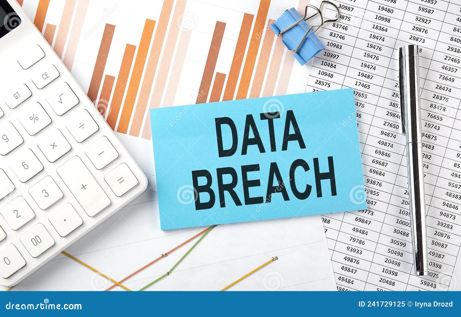 DATA BREACH Text on the Sticker on Diagram Background Stock Image ...