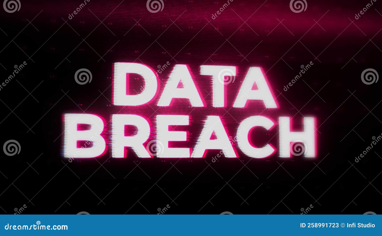 Data Breach Warning Alert Error Message Flashing On Screen Computer System Crash Stock Video