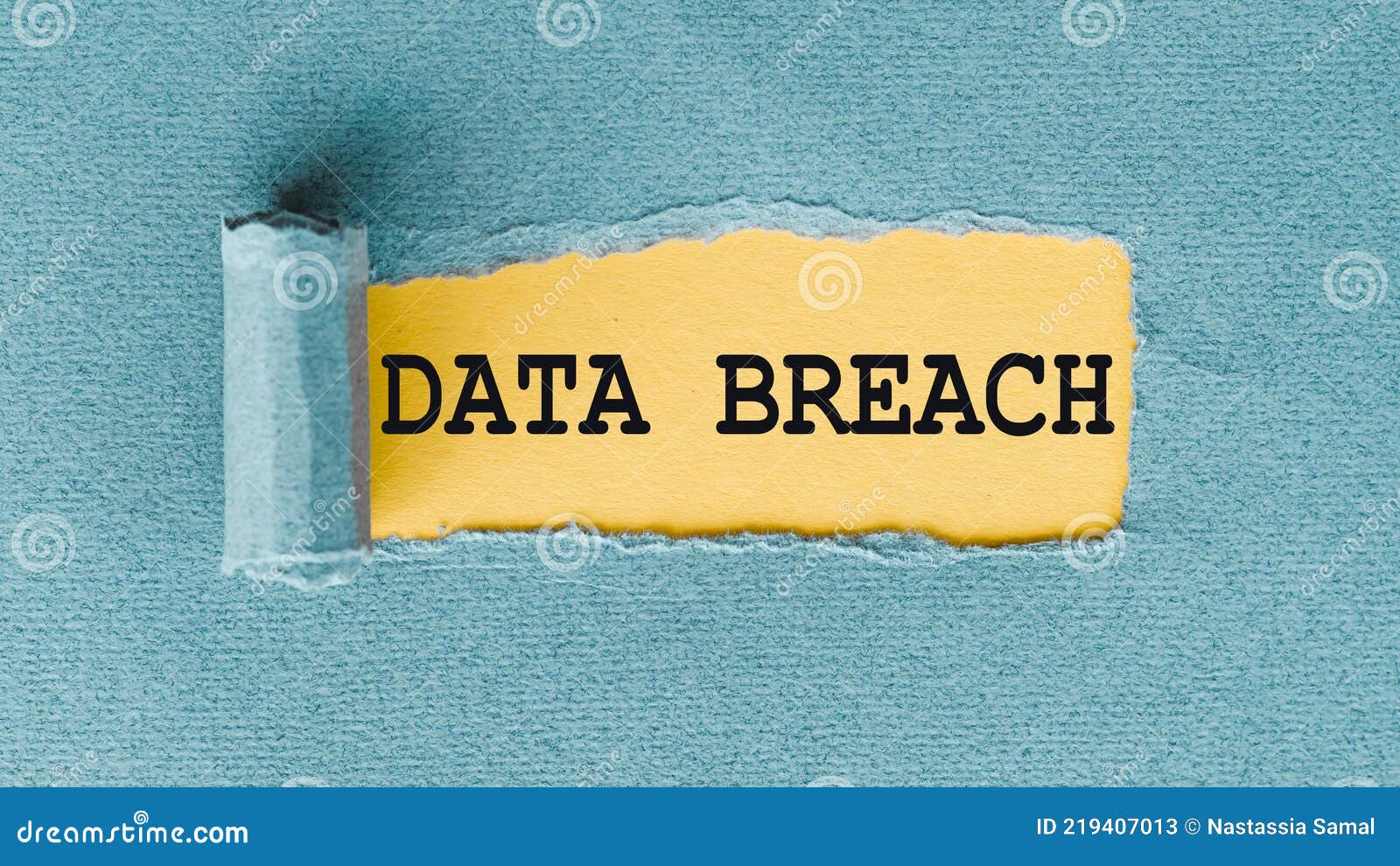 DATA BREACH Words Written Under Ripped and Torn Paper Stock Image ...