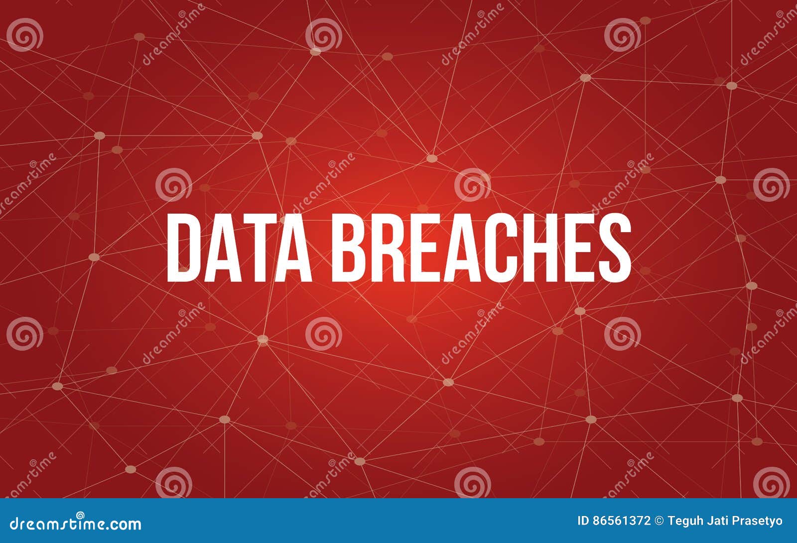 Data Breaches Illustration With Text On Dark Green Background Cartoon ...