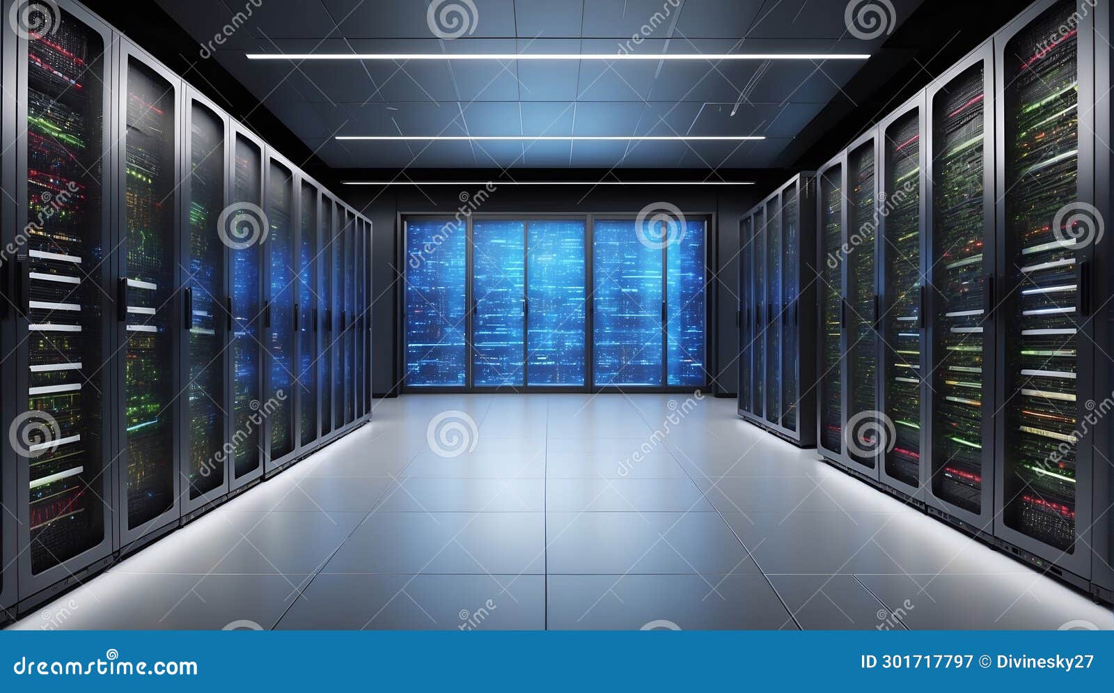 Data Brilliance: RackRhapsody S Luminous Showcase. AI Generate Stock ...