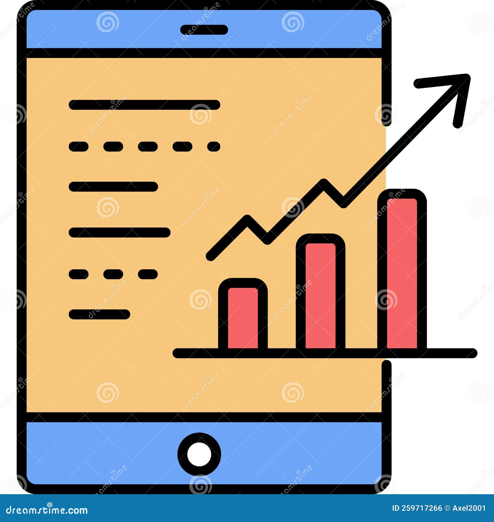 Data Business Graph Chart Mobile Dashboard Icon Stock Vector ...