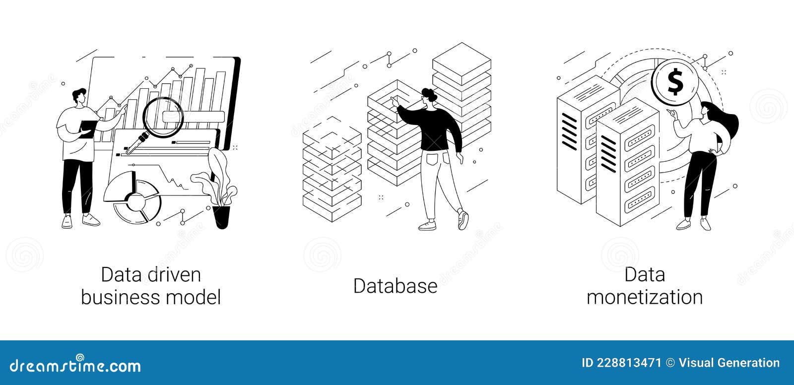 Data Business Strategy Abstract Concept Vector Illustrations. Stock Vector - Illustration of ...