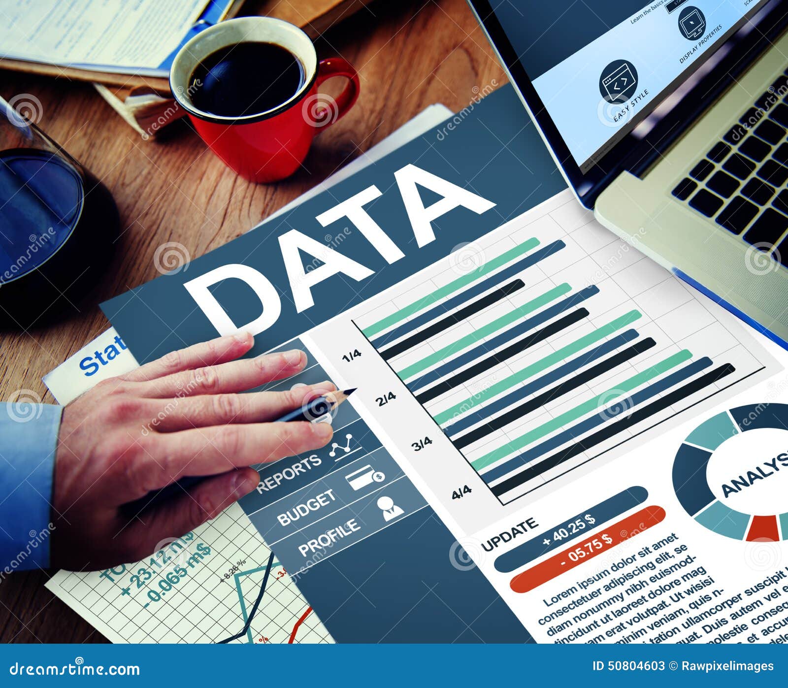 Data Businessman Working Calculating Thinking Planning Concept Stock ...