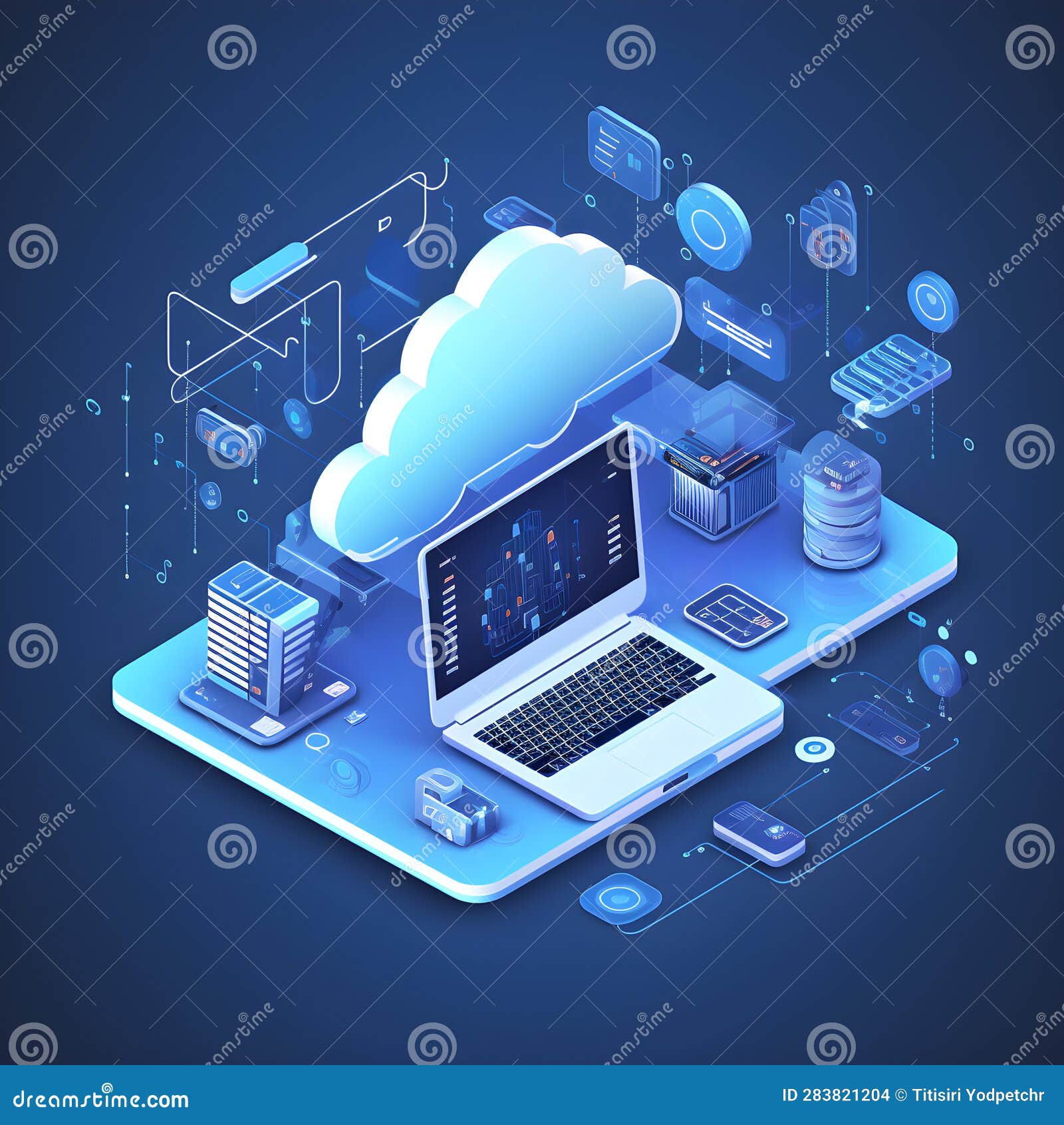 Data Cable or Cable that Connects the Elements they Symbolize the ...