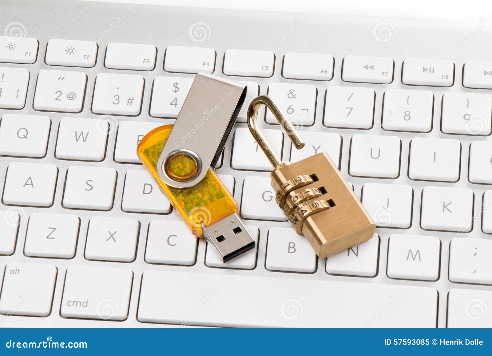 Data Cable, Combination Lock and Computer Keyboard Stock Image - Image ...