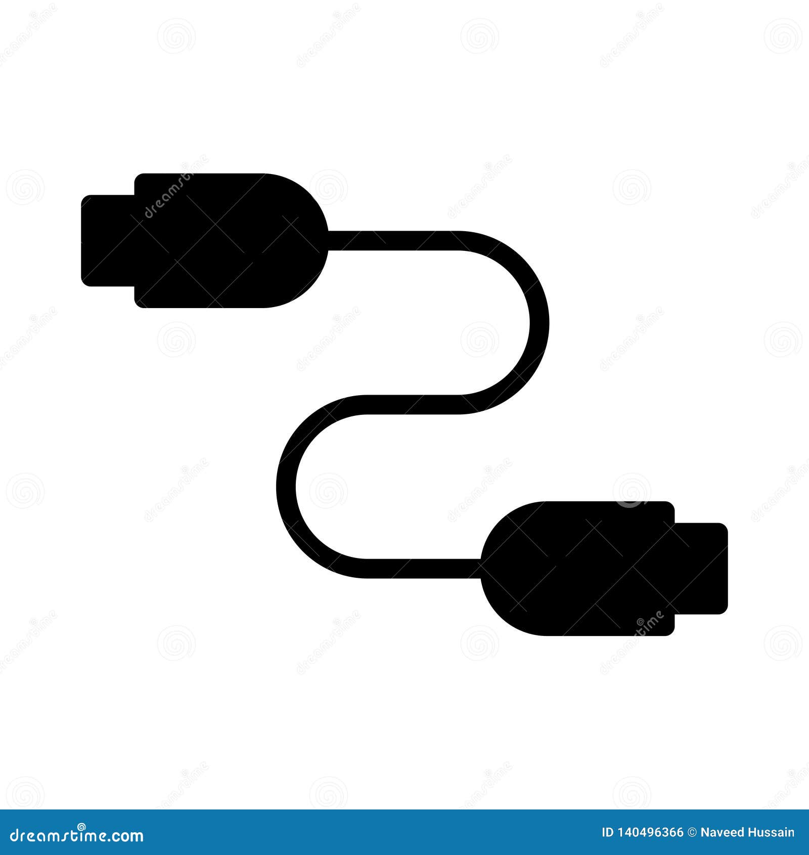 Data Cable Glyph Flat Vector Icon Stock Vector - Illustration of apps ...