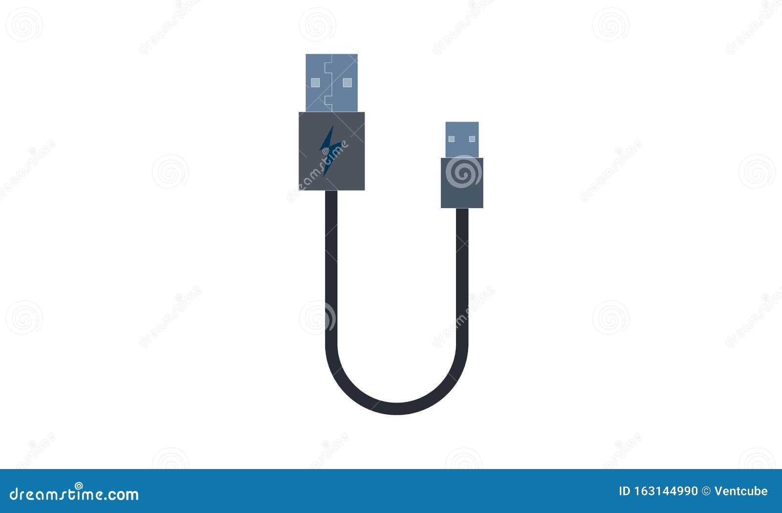 Data Cable Icon Flat Style Graphical Symbol. Stock Vector ...