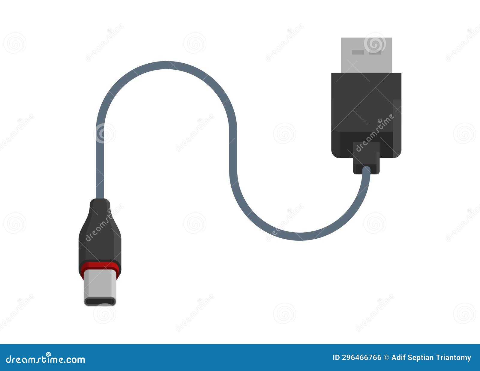 Data Cable USB Type C To USB. Simple Flat Illustration. Stock ...