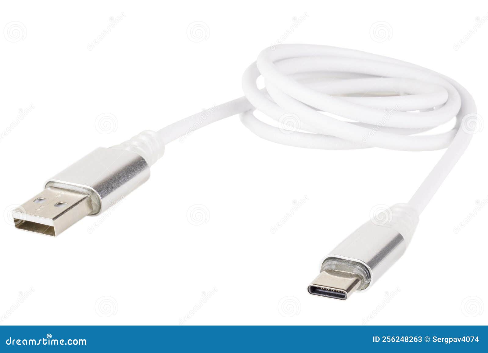 Data Cable USB - TYPE-C White Stock Image - Image of machinery ...