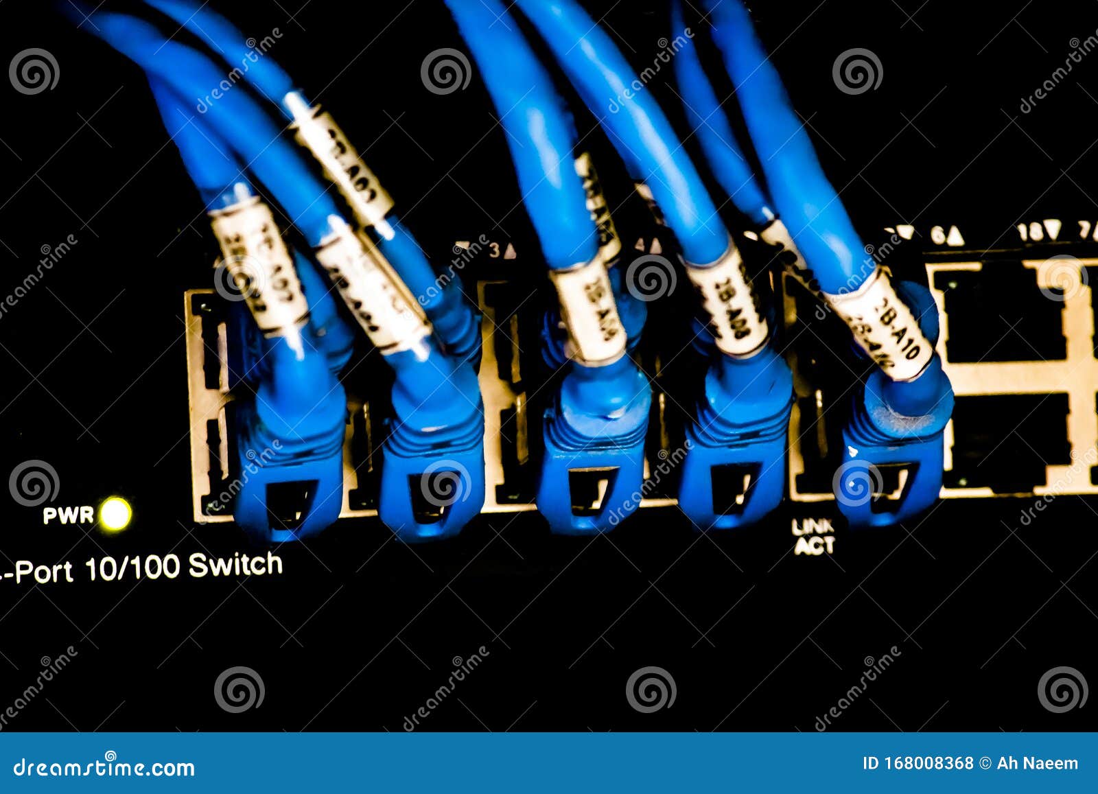 Data Cables are Connected with a Hub Stock Photo - Image of green, plug ...
