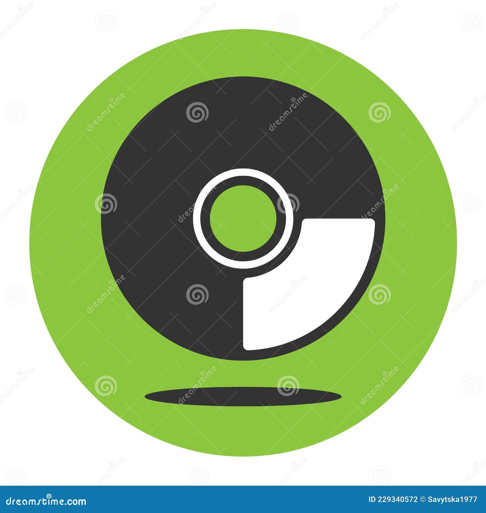CD or DVD Icon on the Green Background Stock Vector - Illustration of ...