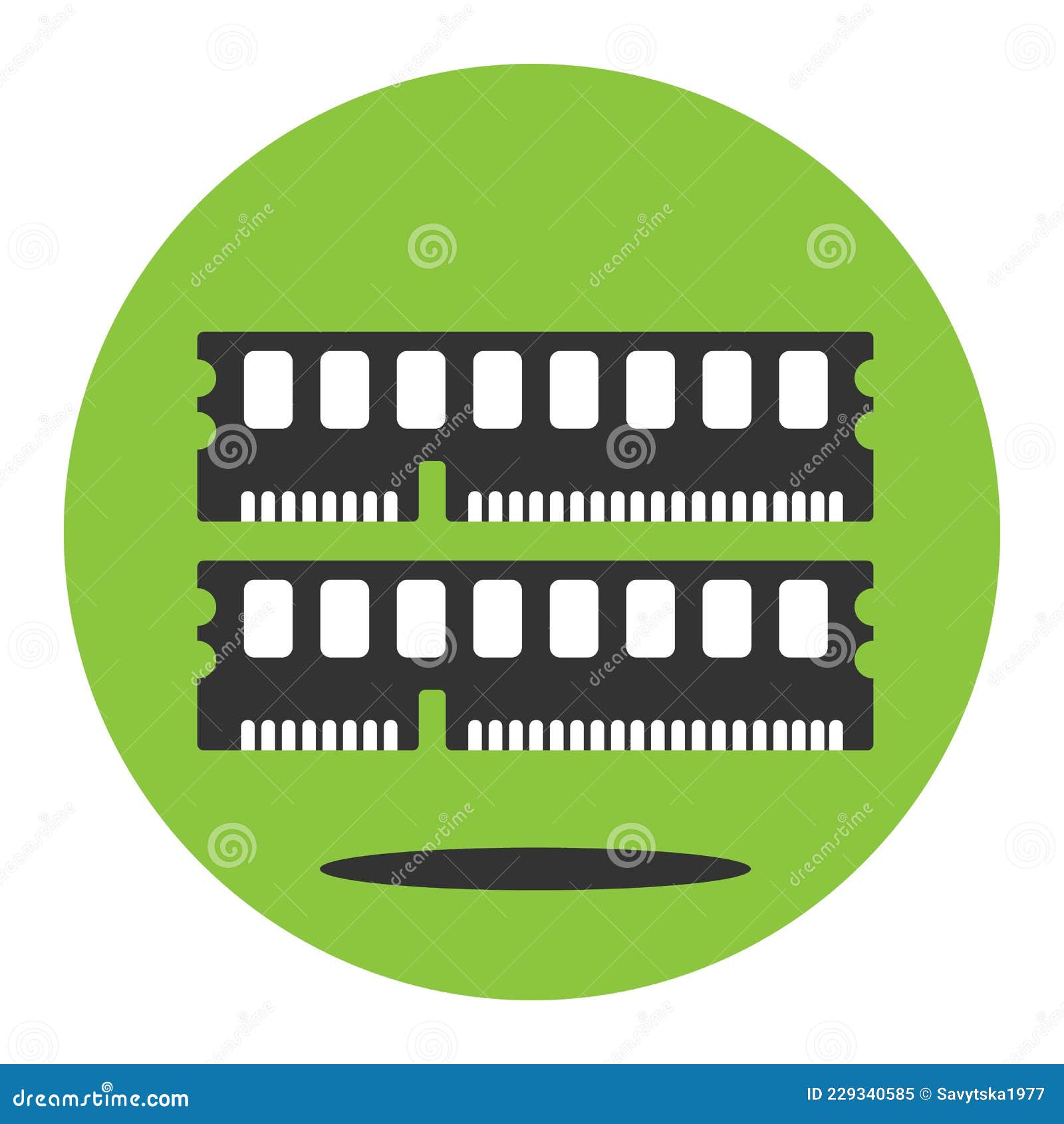 RAM Memory Icon on the Green Background Stock Vector - Illustration of ...