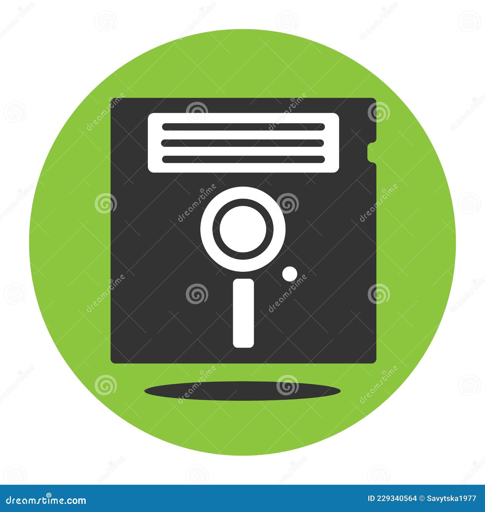 Retro 5,25` Floppy Disk Icon Stock Vector - Illustration of green ...