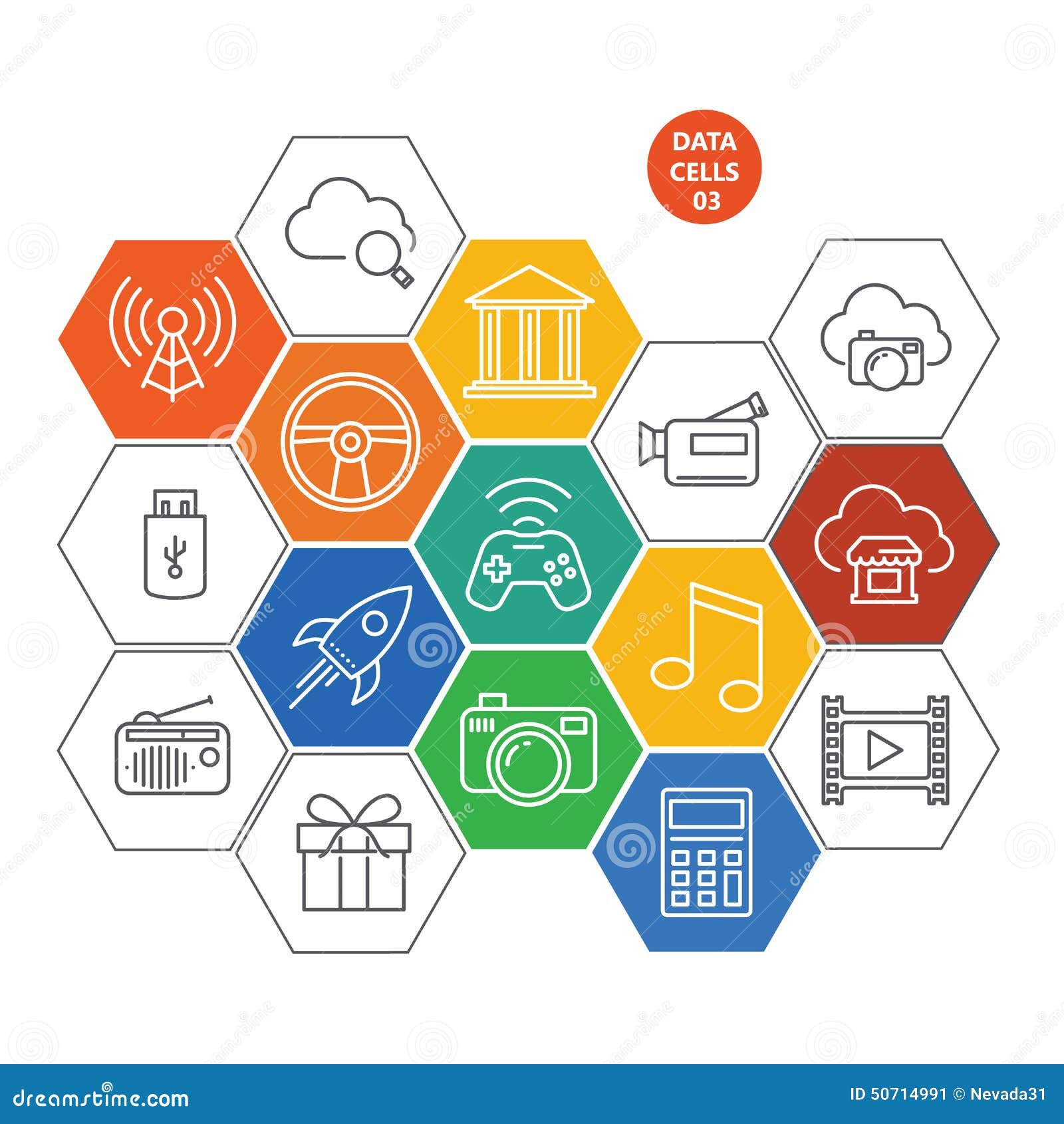 Data Cells Icons - Gaming and Media Stock Illustration - Illustration ...
