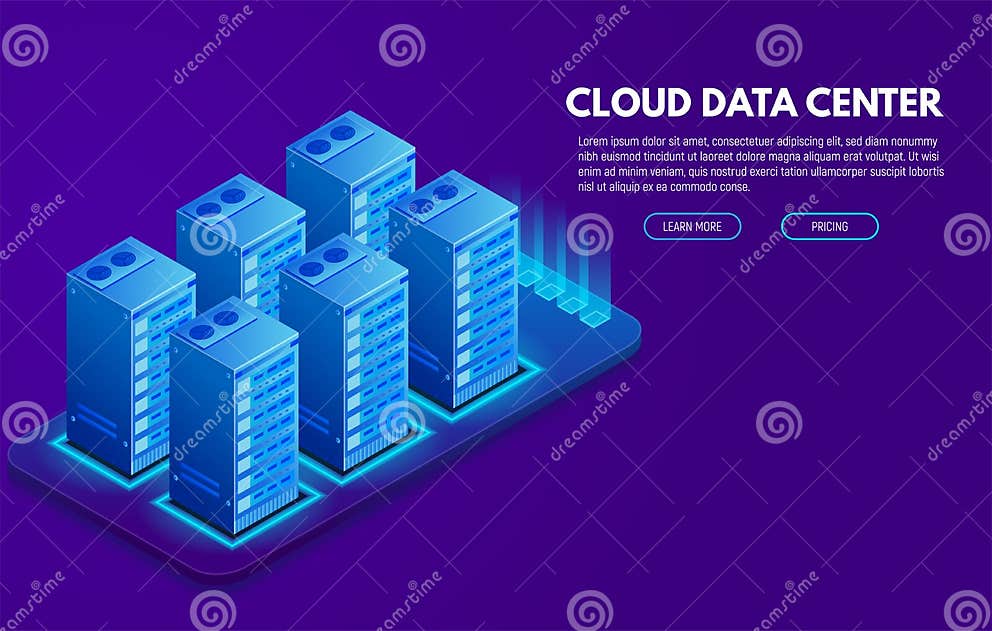 Data center banner stock vector. Illustration of concept - 115145895