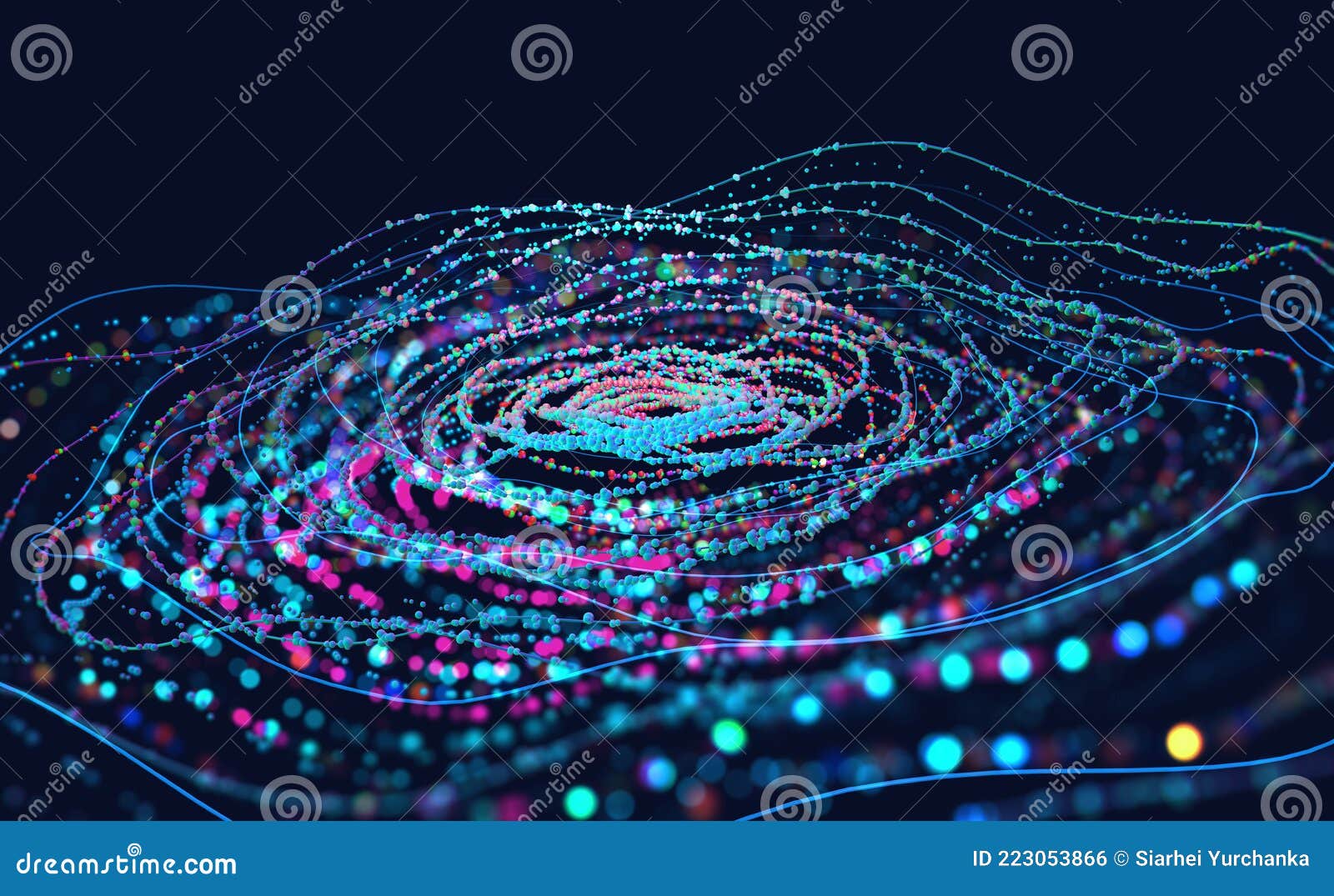 Digital Funnel, Vector Illustration. Network Connections With Points ...
