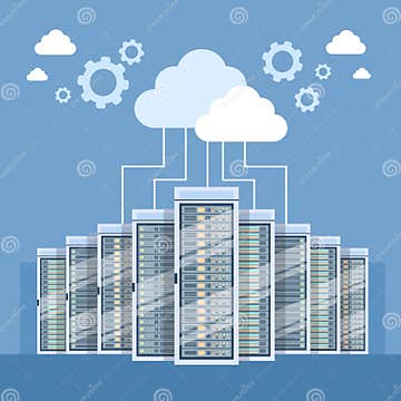 Data Center Cloud Connection Hosting Server Computer Stock Vector - Illustration of file ...