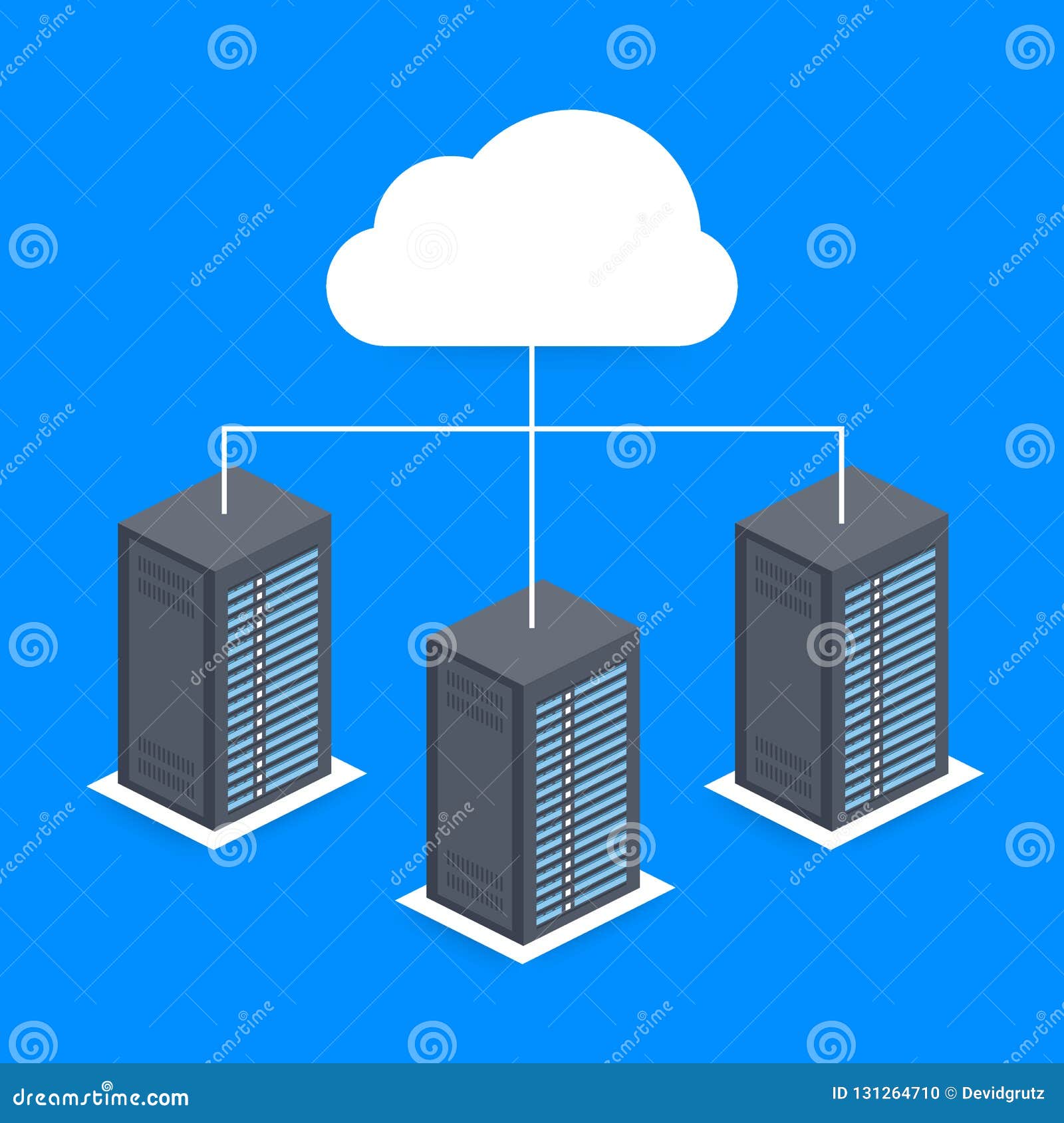 Data Center Cloud Connection Hosting Server Computer Information Database Synchronize Technology